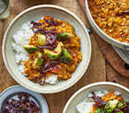 Red lentil And Carrot Dhal With Spiced Sprouts Recipe | Vegan Recipes ...