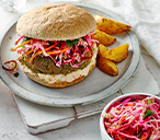Spicy edamame burgers with lime slaw | Tesco Real Food