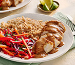 Air-fryer chicken satay bowls recipe | Healthy Recipes | Tesco Real Food