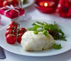 Roasted cod with cherry tomatoes, basil and mozzarella | Tesco Real Food