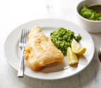 Gluten-free battered cod and mushy peas | Tesco Real Food