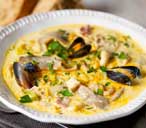 Oyster mushroom and mussel chowder | Tesco Real Food