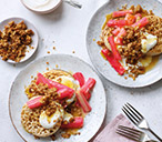 Rhubarb crumble crumpets | Tesco Real Food