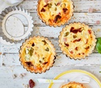 Mini Quiches with Ham And Sundried Tomatoes Recipe | Baking Recipes ...