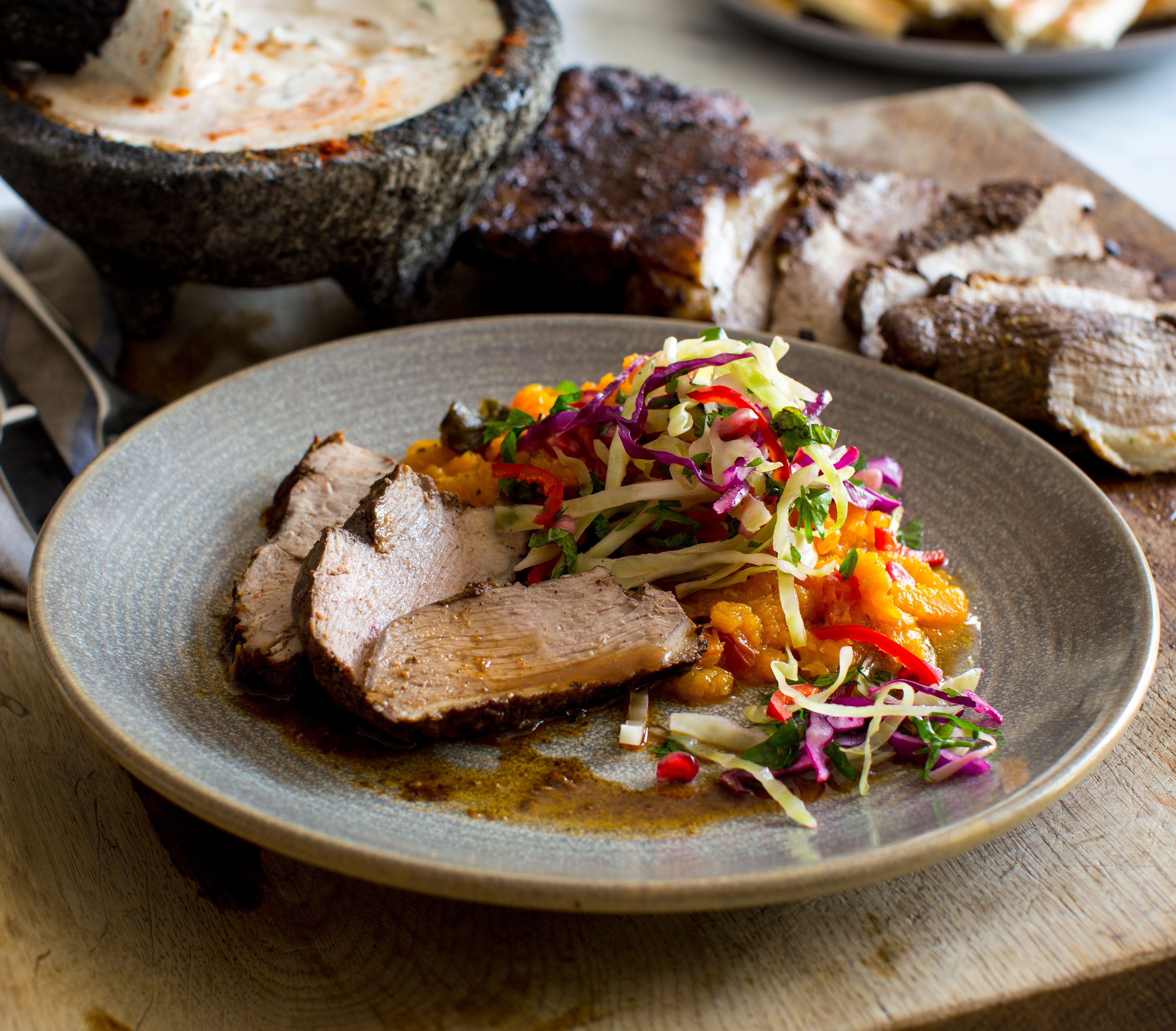 Roast lamb with autumn salad | Tesco Real Food