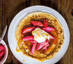 Stewed rhubarb with soured cream and maple syrup | Tesco Real Food