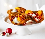 Clementine and pomegranate brandy snap baskets | Tesco Real Food